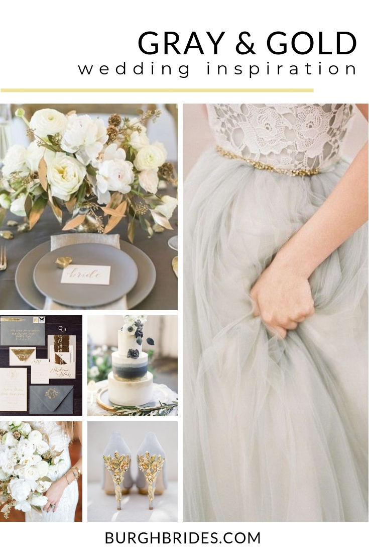 Modern Gray & Gold Wedding Inspiration | Burgh Brides