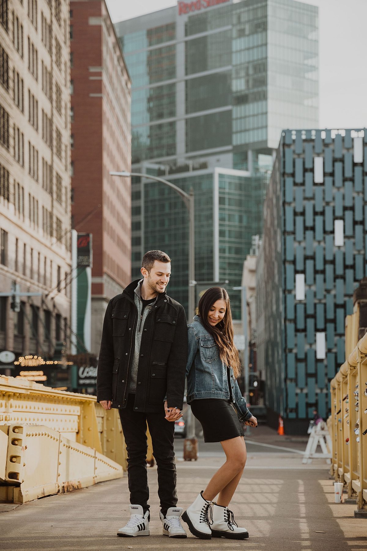 Street Style Downtown Pittsburgh Engagement Session