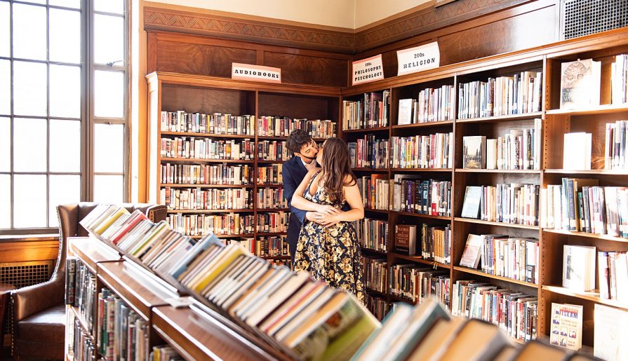 Sweet Library Engagement Session | Burgh Brides