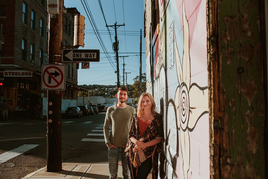 Cool & Colorful Downtown Pittsburgh Engagement Session