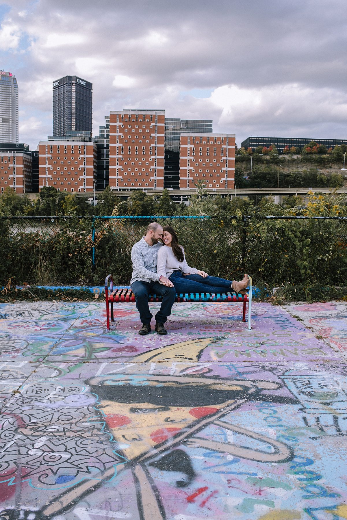 Funky & Fun Engagement Session at the Pittsburgh Highline