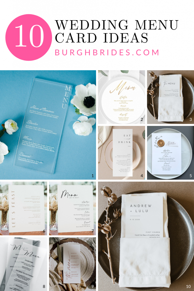 10 Wedding Menu Cards to Feast Your Eyes Upon | Burgh Brides