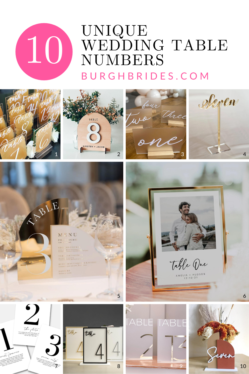 10 Wedding Table Numbers You're Sure to Love | Burgh Brides