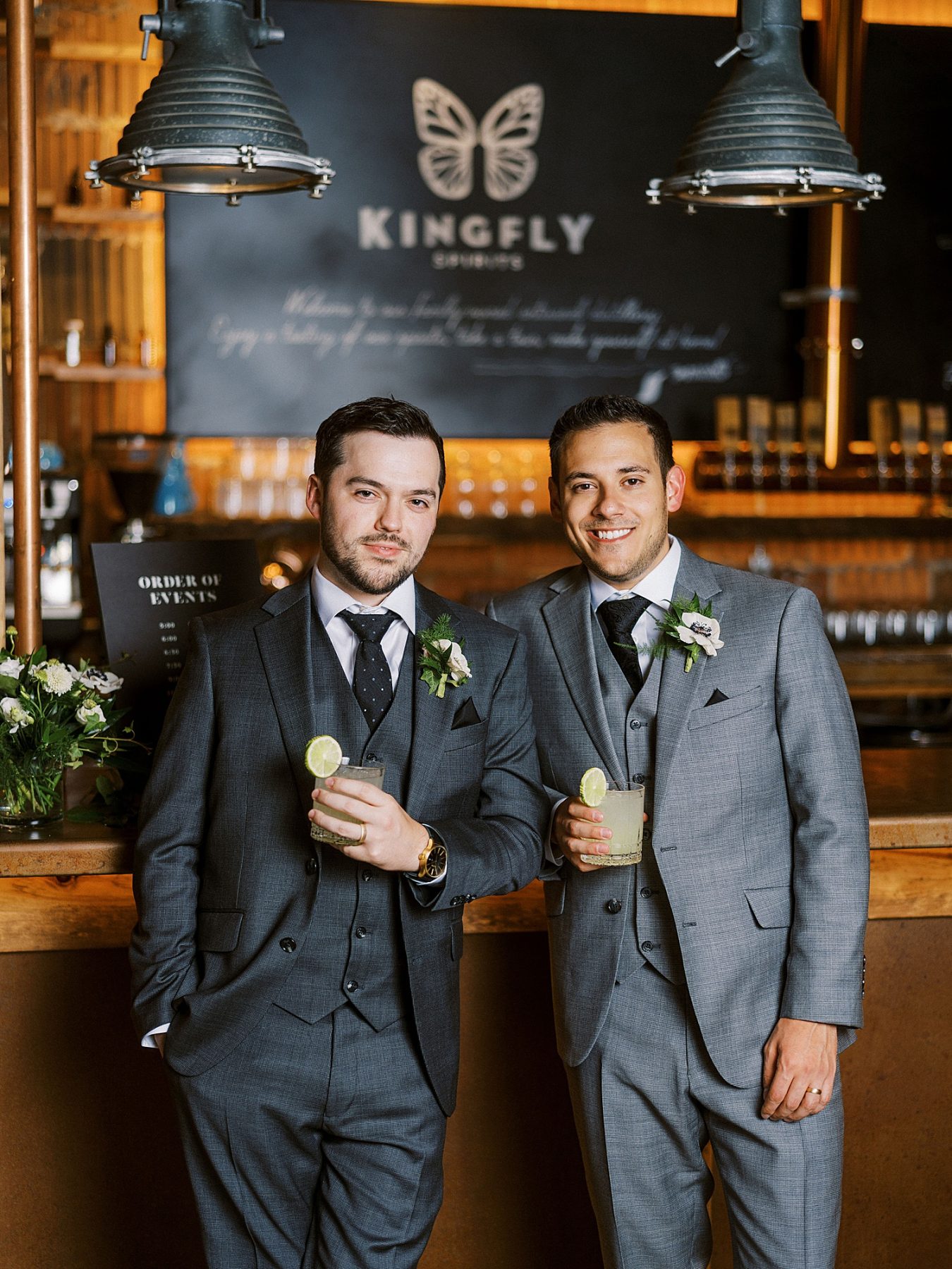 Dark & Neutral Wedding at Kingfly Spirits | Burgh Brides
