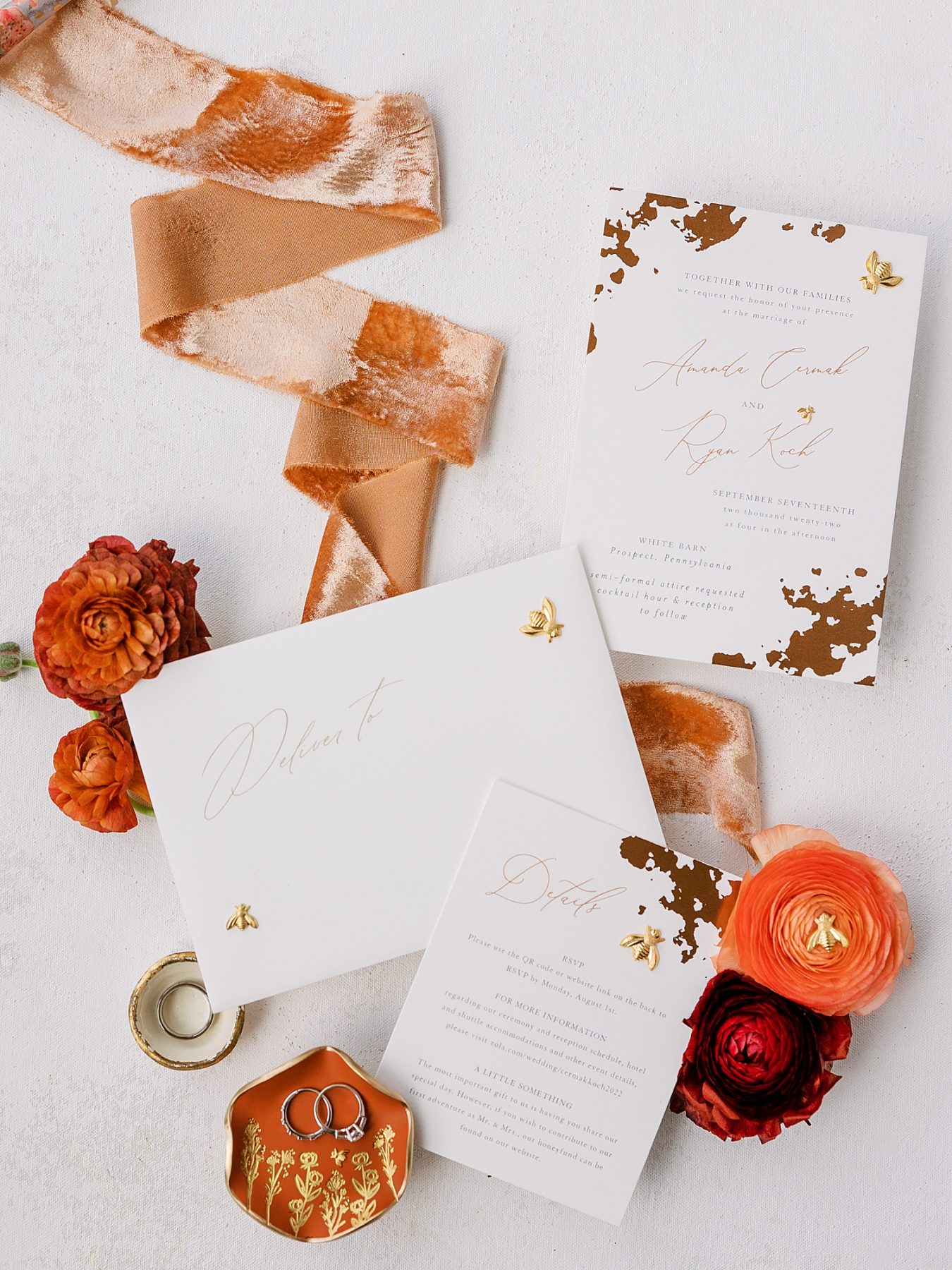 White Barn Wedding in Sunset Colors | Burgh Brides