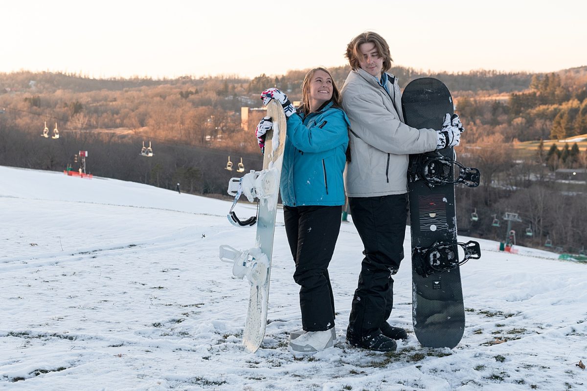 Snowboard-Inspired Engagement Shoot in Oglebay Park