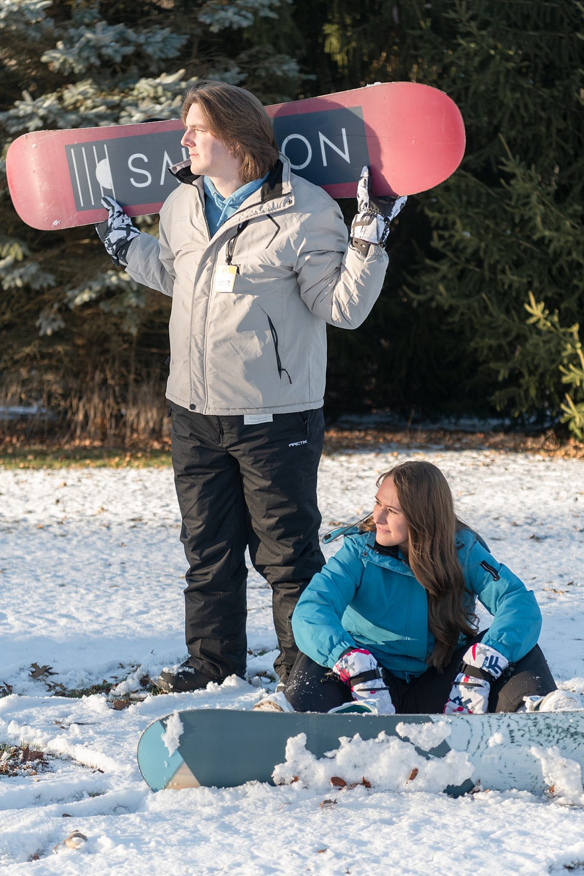 Snowboard-Inspired Engagement Shoot in Oglebay Park